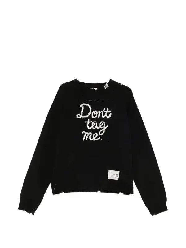 Mihara Yasuhiro Jacquard Distressed Knitted Sweater