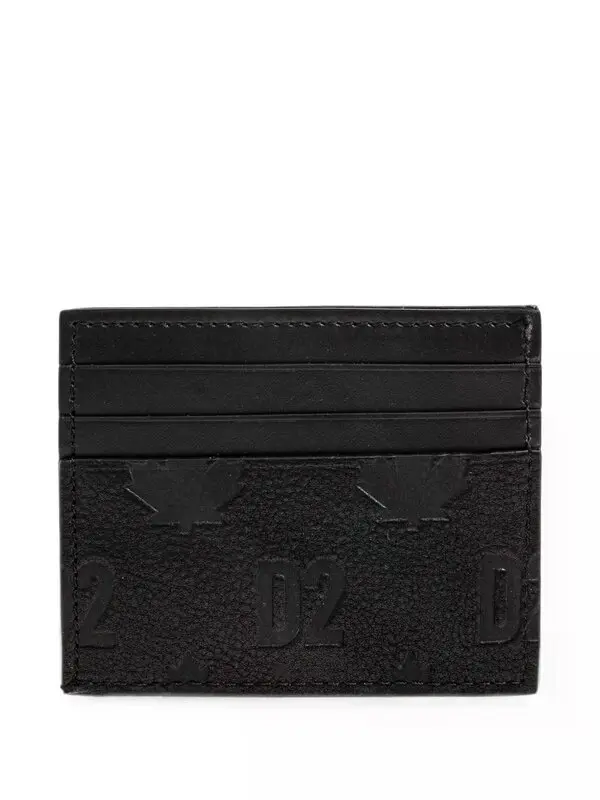 Dsquared2 Leather Card Holder With Logo - Black
