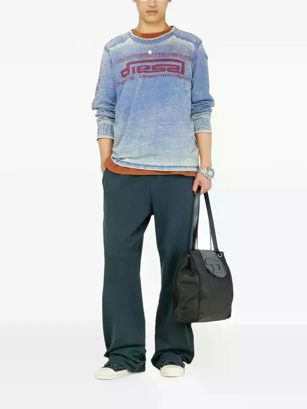 DIESEL® Distressed Sweatpants With Crystal Details