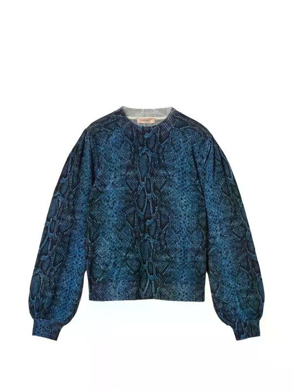 TWINSET Python-print Wool Jumper - Blue