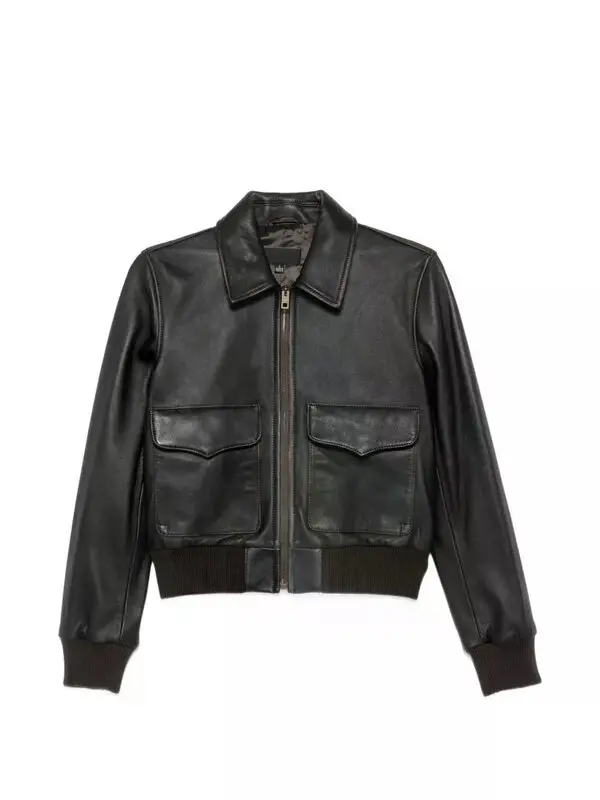NILI LOTAN Redley Zip-up Leather Jacket - Black