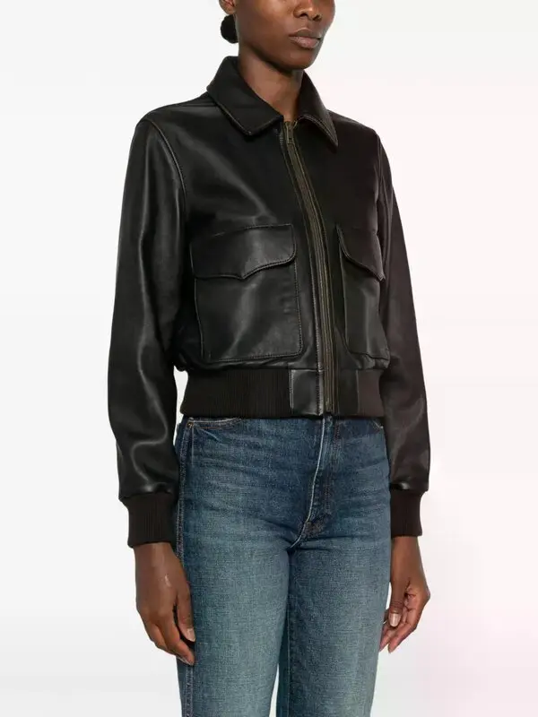NILI LOTAN Redley Zip-up Leather Jacket