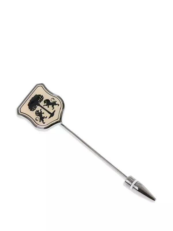 Corneliani Crest-detail Lapel Pin - Silver