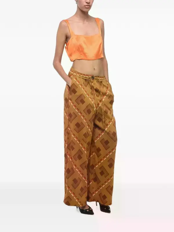 PIERRE-LOUIS MASCIA Geometric-pattern Palazzo Pants