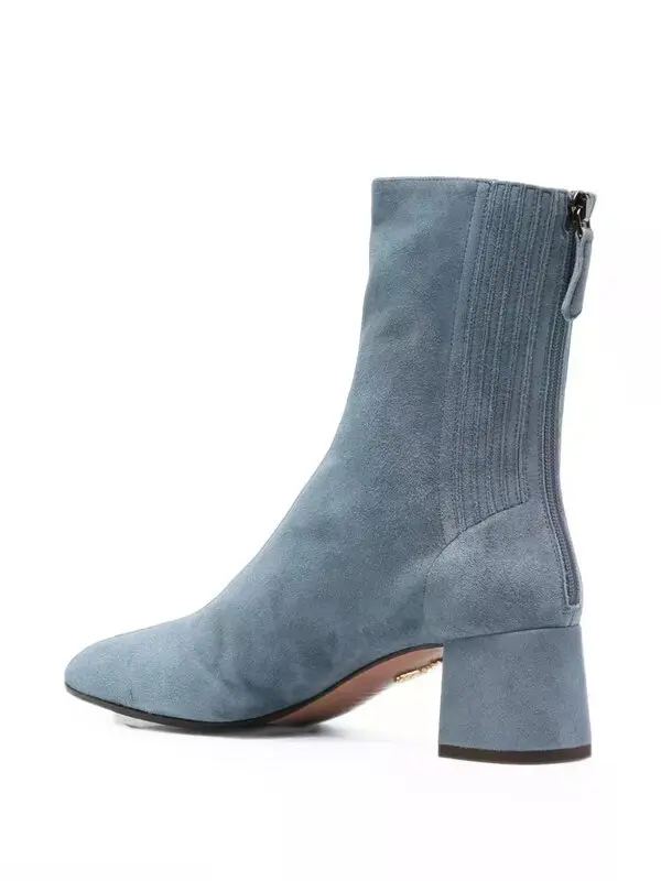 AQUAZZURA Saint Honore Suede Rear-zip Ankle Boots