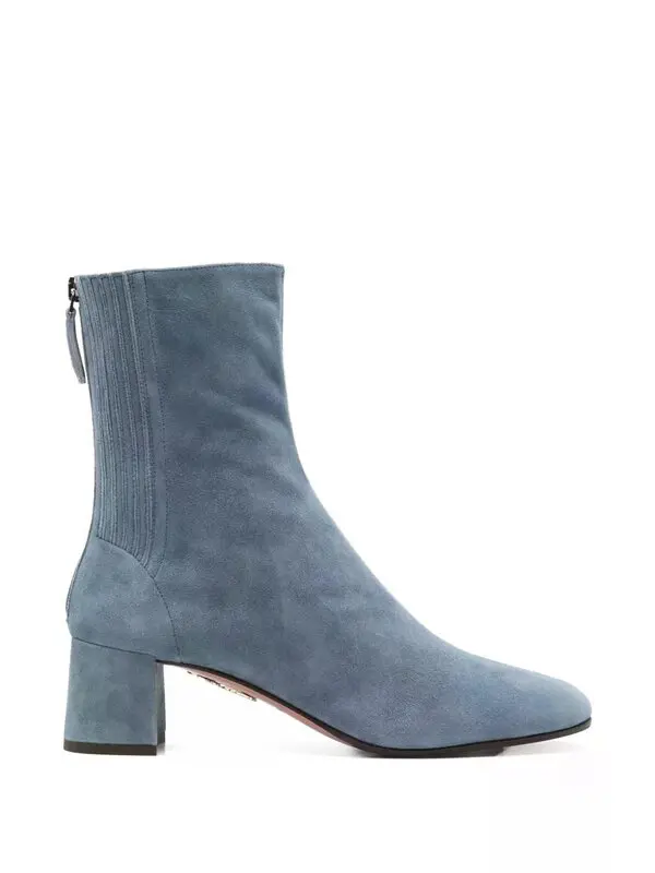 AQUAZZURA Saint Honore Suede Rear-zip Ankle Boots - Blue