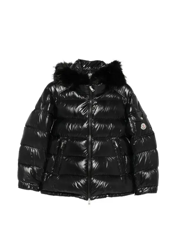 Moncler Fur-trim Quilted Jacket - Black