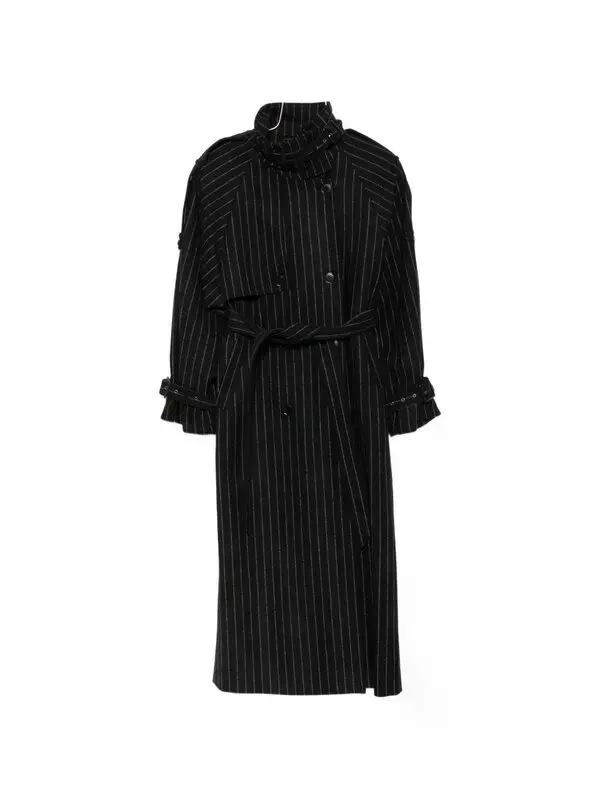 GESTUZ Pinstripe-pattern Double-breasted Coat