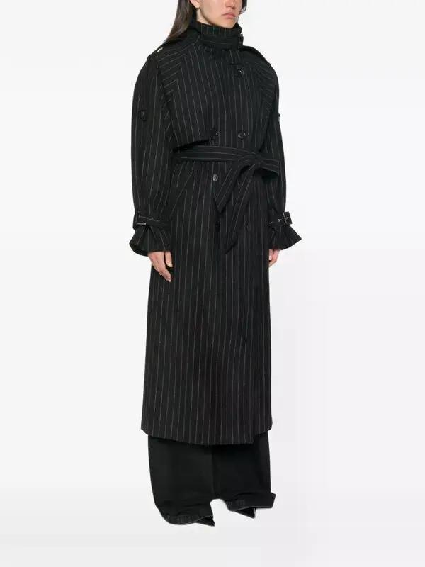GESTUZ Pinstripe-pattern Double-breasted Coat