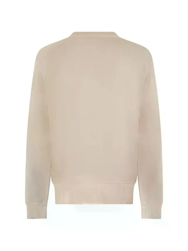 BOSS Logo-embroidered Ribbed-trim Sweatshirt - Neutrals