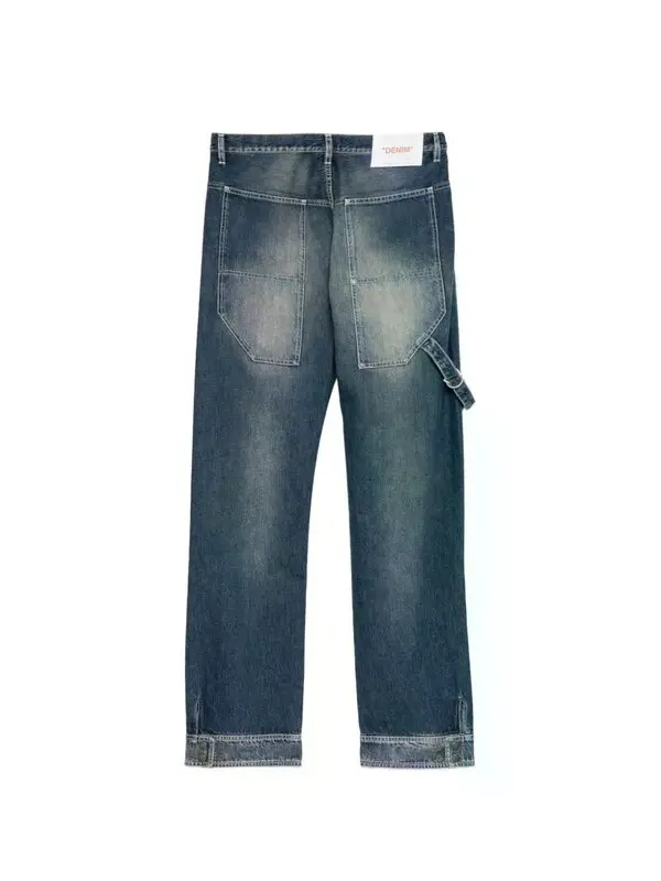 Off-White Cherry Diagonal Twist Stack Jeans