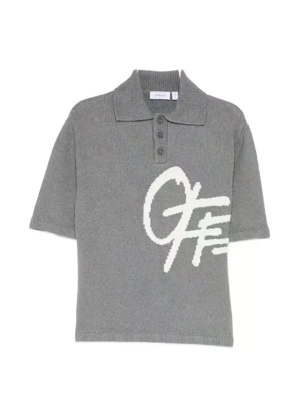 Off-White Logo-intarsia Short-sleeve Polo
