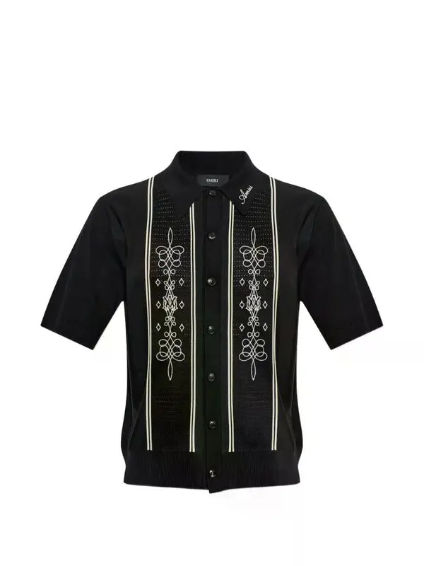 Amiri Embroidered Short-sleeve Cardigan