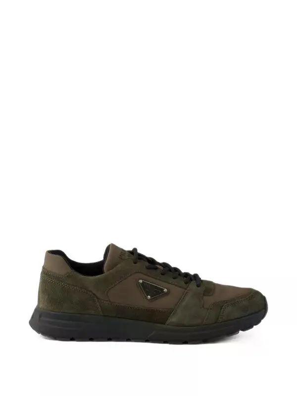 Prada Prax Suede And Re-nylon Sneakers - Green
