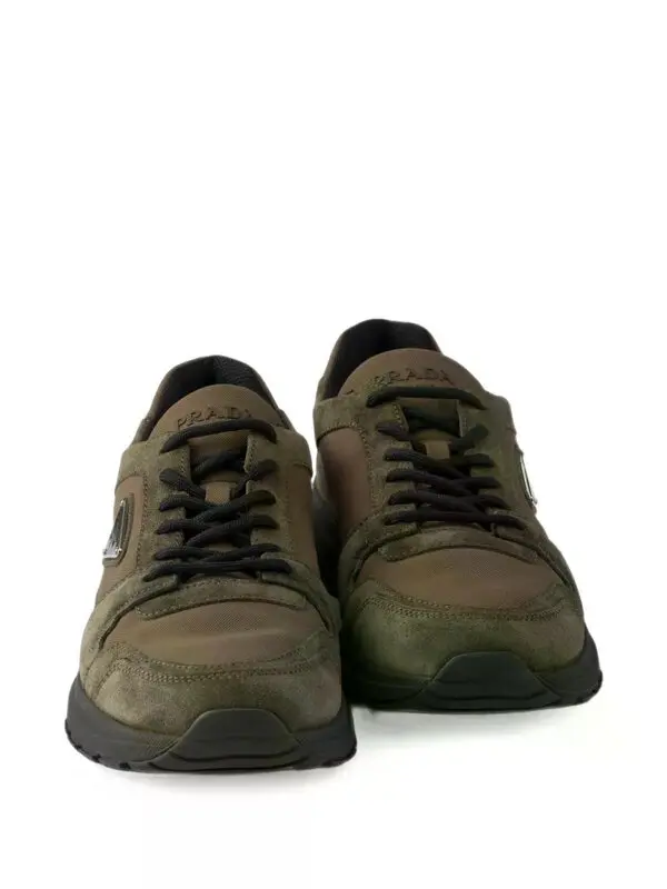 Prada Prax Suede And Re-nylon Sneakers - Green