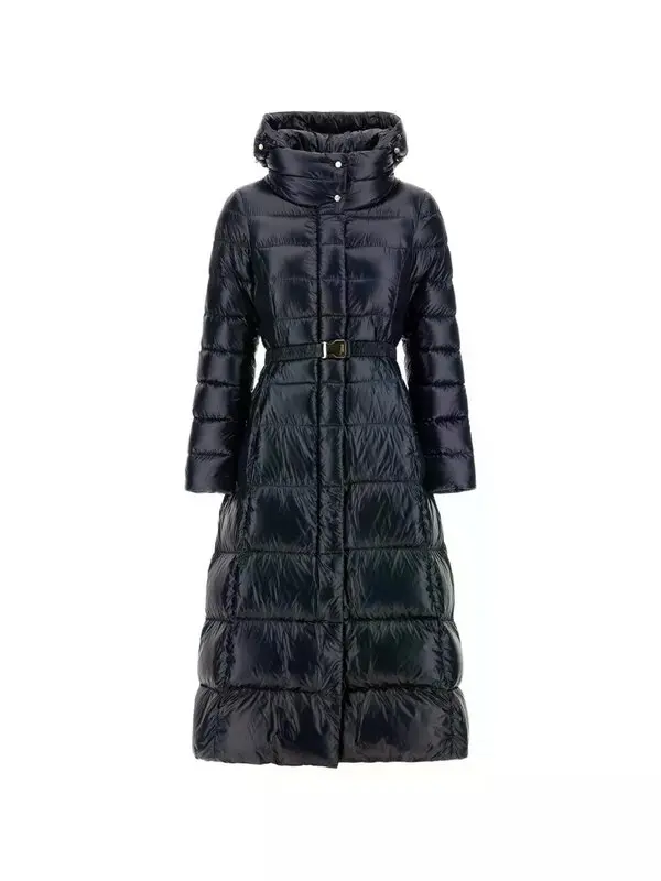 Herno Belted Hooded Coat - Blue