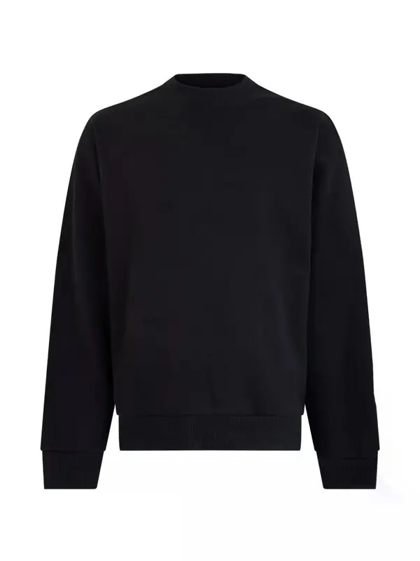 BOSS Logo-patch Ribbed-trim Sweater