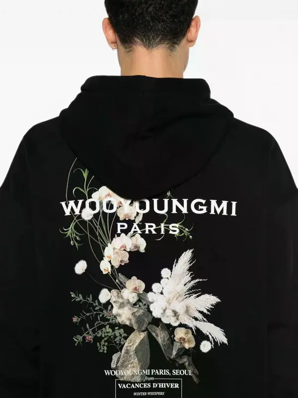WOOYOUNGMI Floral Print Logo Hoodie