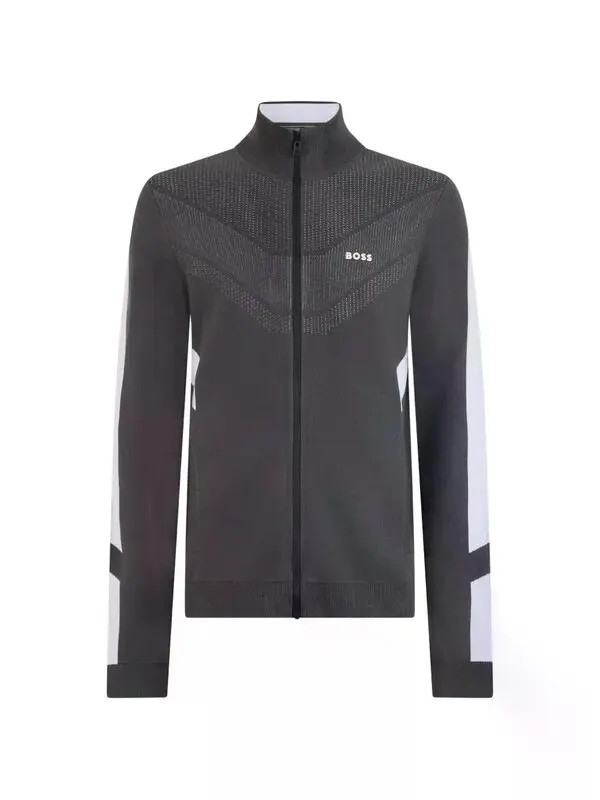 BOSS Zip-up Panelled Sweater