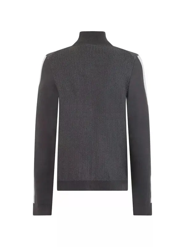 BOSS Zip-up Panelled Sweater