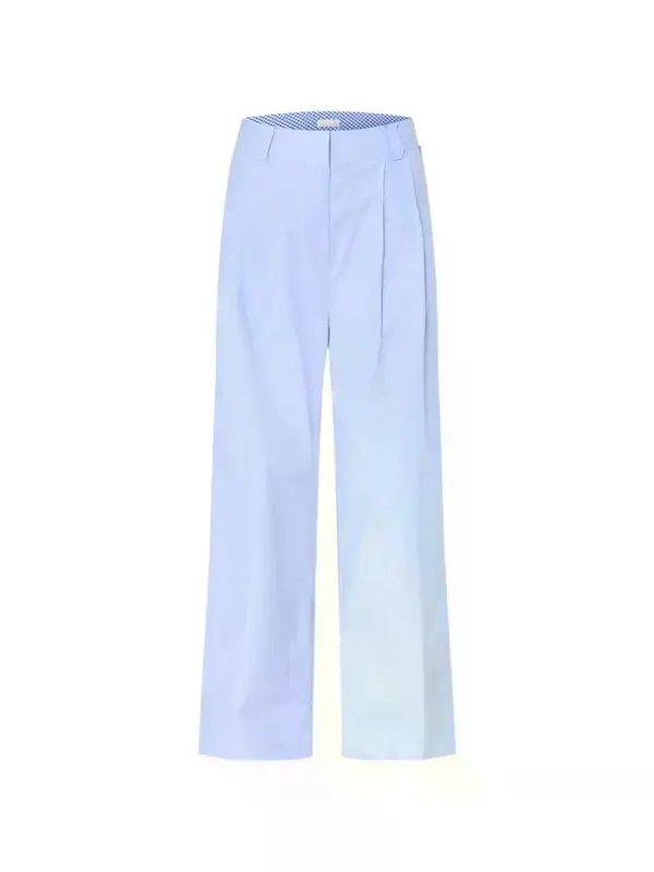 Liu Jo Trousers With Gingham Turn-ups - Blue