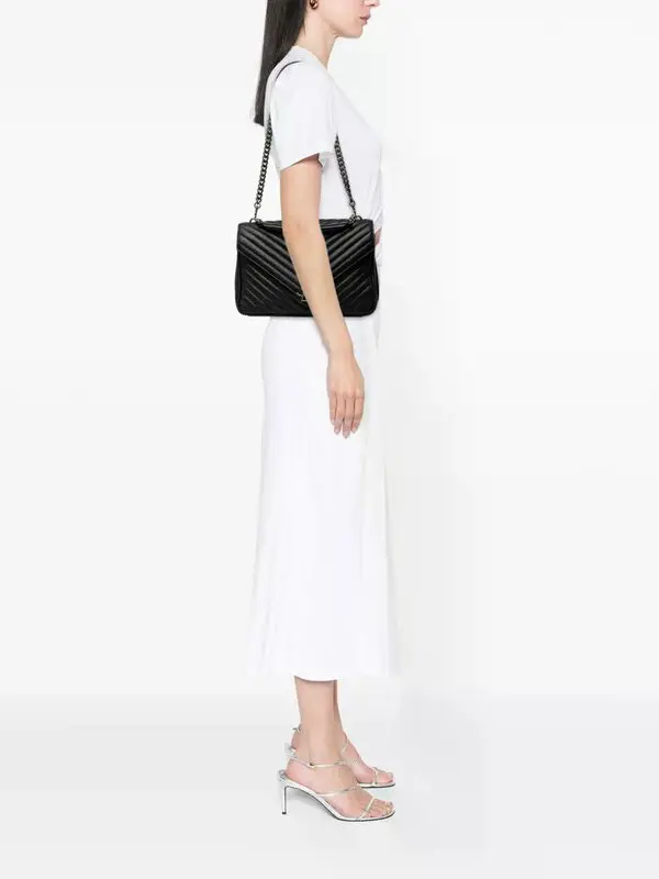 Saint Laurent Quilted Sheepskin Monogram College Satchel