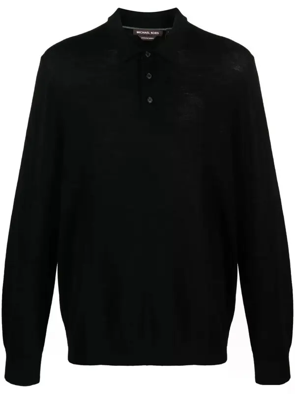 Michael Kors Long-sleeve Polo Shirt - Black