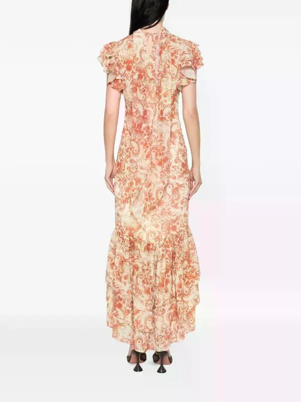 DE LA VALI Avalon Paisley-print Ruffled Maxi Dress
