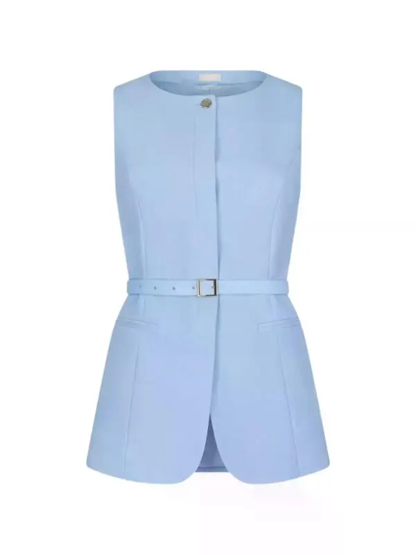 Liu Jo Belted Sleeveless Jacket - Blue