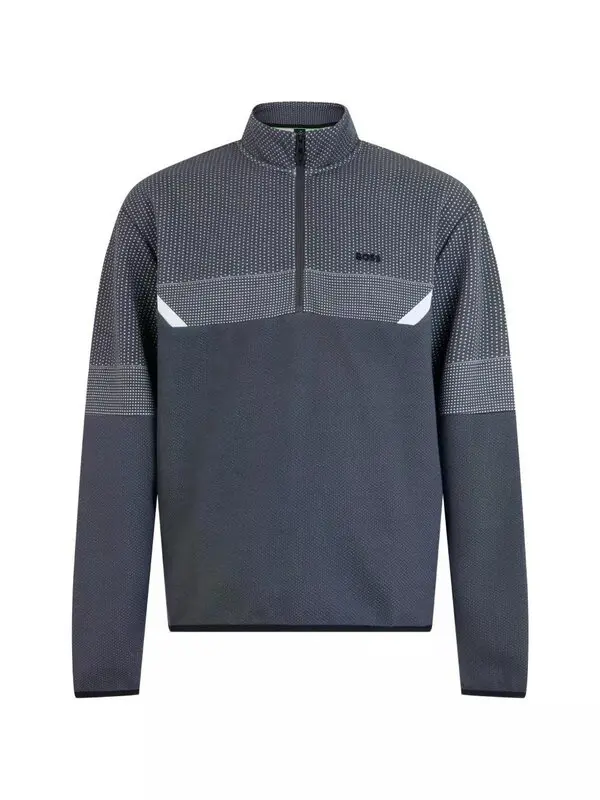 BOSS Geometric-pattern Quarter-zip Sweater