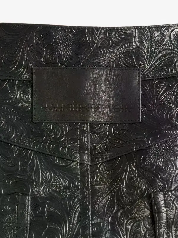 Manière De Voir Ruth Embossed-leather Mid-rise Trousers