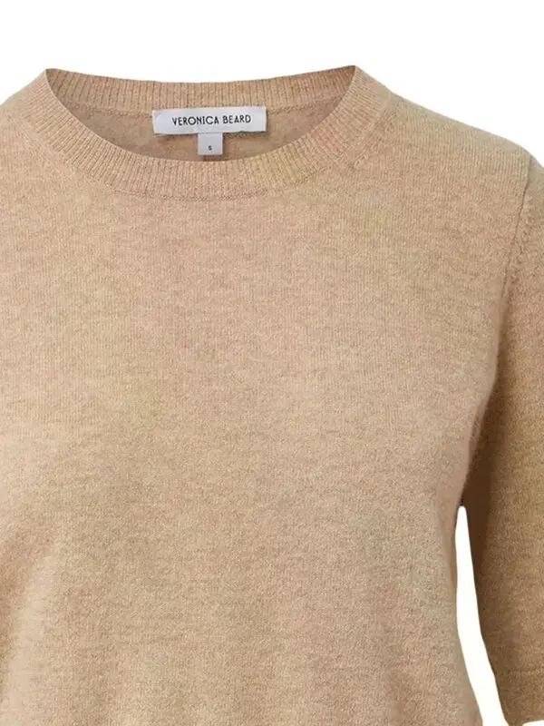 Veronica Beard Shana Short-sleeve Sweater - Neutrals