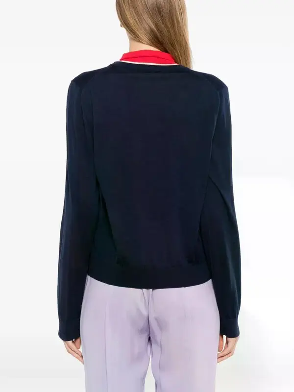 Versace Contrast-trim Button-up Cardigan