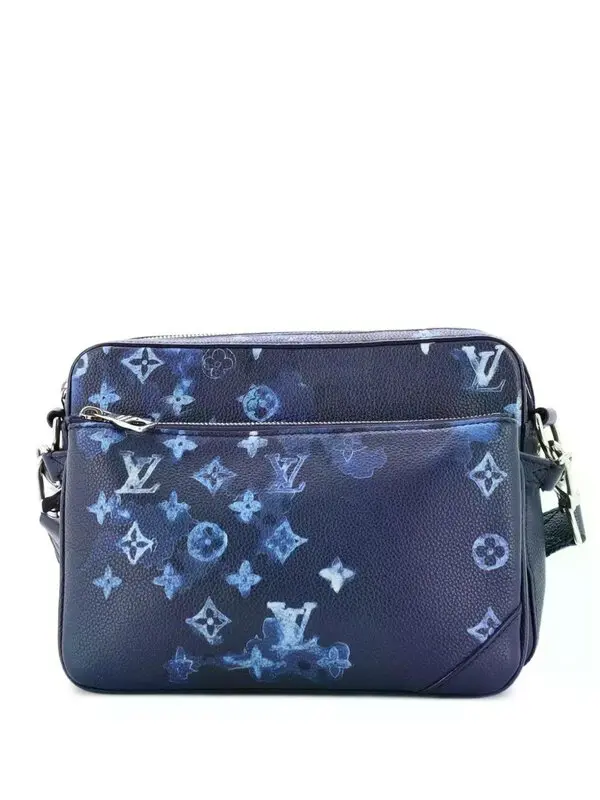 LOUIS VUITTON Monogram Ink Watercolor Leather Trio Messenger Bag - Blue