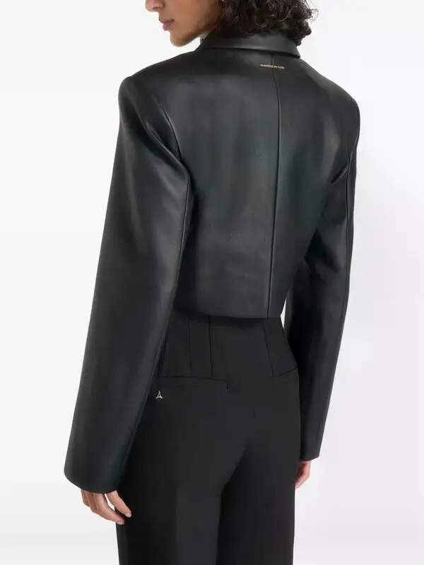 Manière De Voir Adina In Leather Cropped Jacket