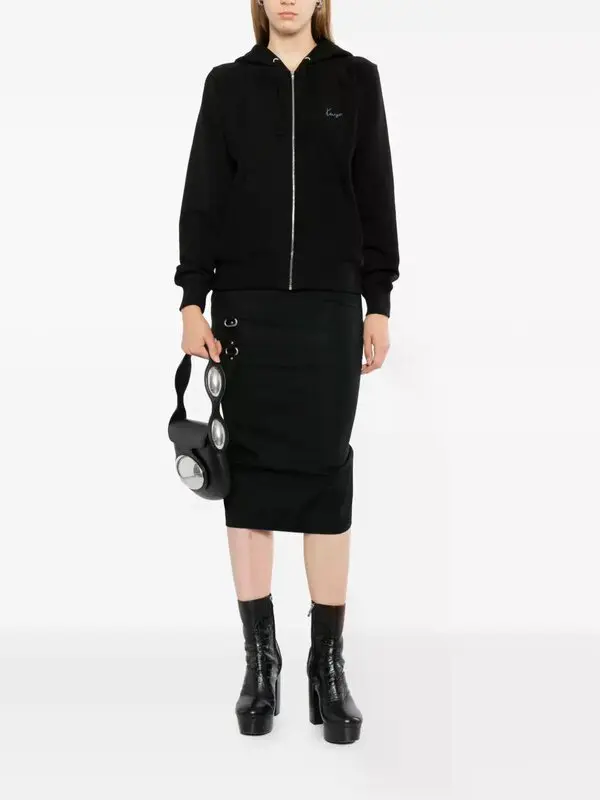 Kenzo Logo-embroidered Zip-up Hoodie