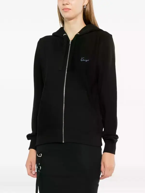 Kenzo Logo-embroidered Zip-up Hoodie
