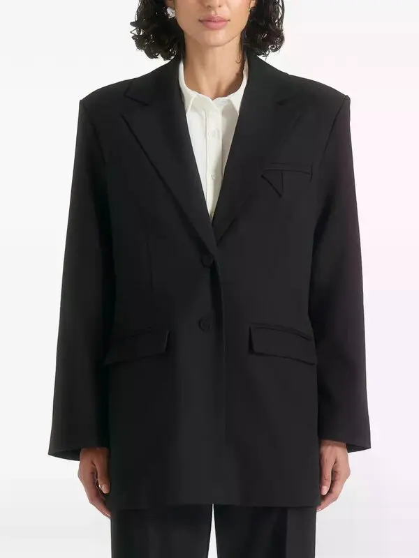 Manière De Voir Oversized Open Back Tailored Blazer - Black