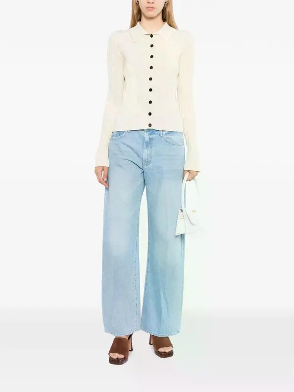 MOTHER Faded Wide-leg Jeans - Blue