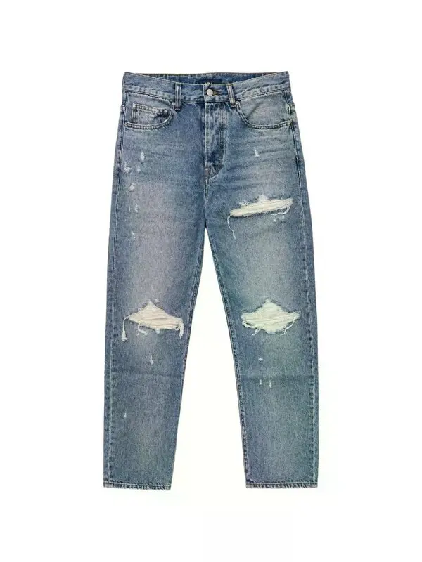Amiri Distressed Stone-washed Jeans - Blue