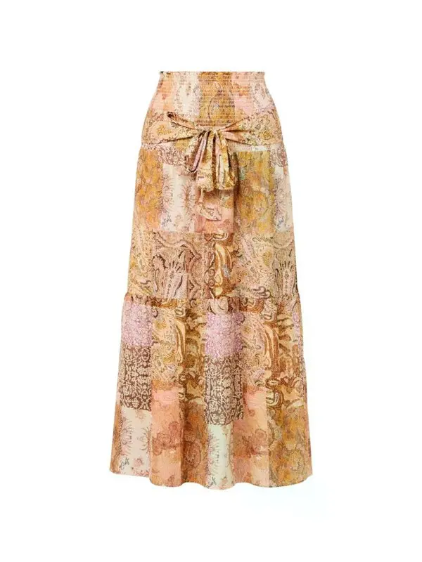 Liu Jo Patchwork Paisley-print Skirt - Brown