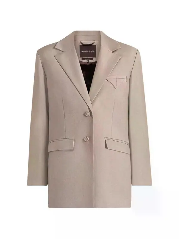Manière De Voir Harriet Oversized Open Back Tailored Blazer Taupe