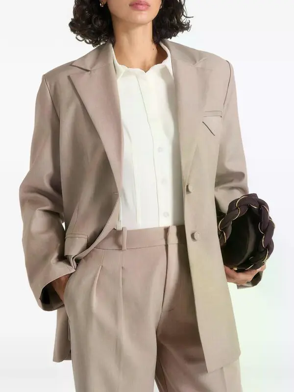 Manière De Voir Harriet Oversized Open Back Tailored Blazer Taupe
