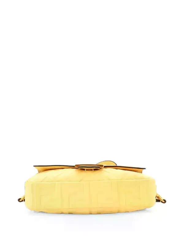 Fendi Baguette Nm Bag Zucca Embossed Leather Medium Crossbody Bag