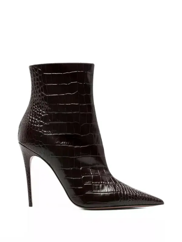 Paris Texas Croc-effect Vera Ankle Boots - Red