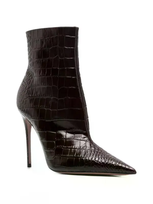 Paris Texas Croc-effect Vera Ankle Boots
