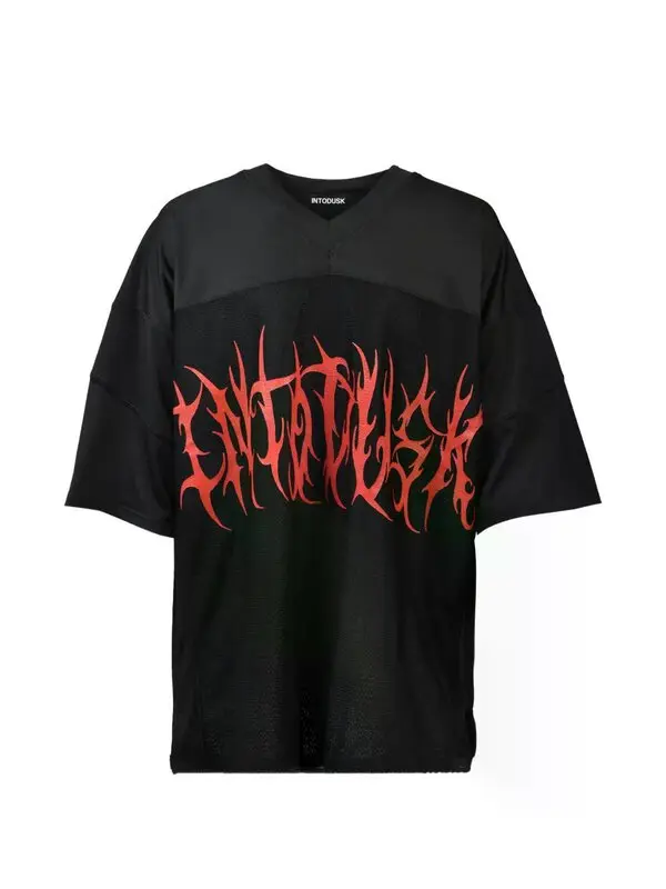 INTODUSK Logo-print V-neck T-shirt