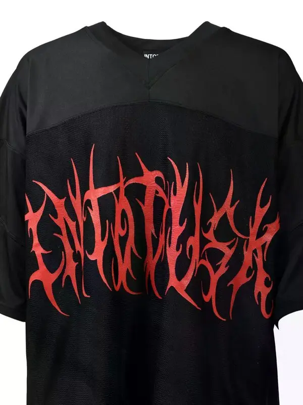 INTODUSK Logo-print V-neck T-shirt