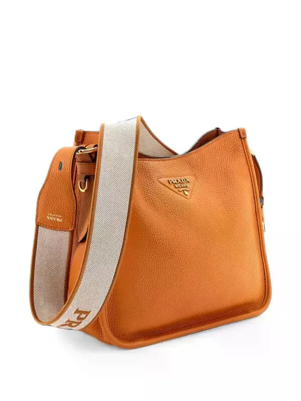 Prada Logo Strap Vitello Daino Medium Crossbody Bag