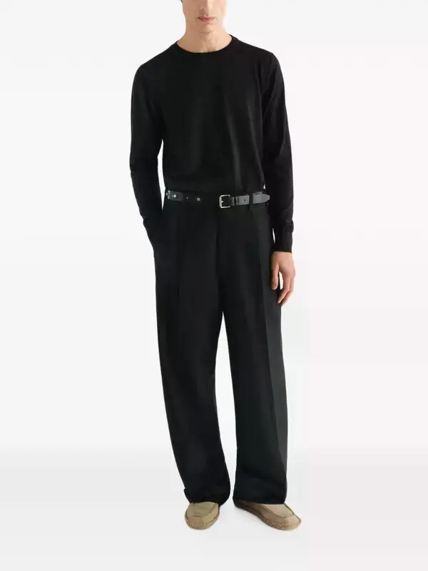 LEMAIRE Crew-neck Sweater In Fine Mouliné Merino Wool